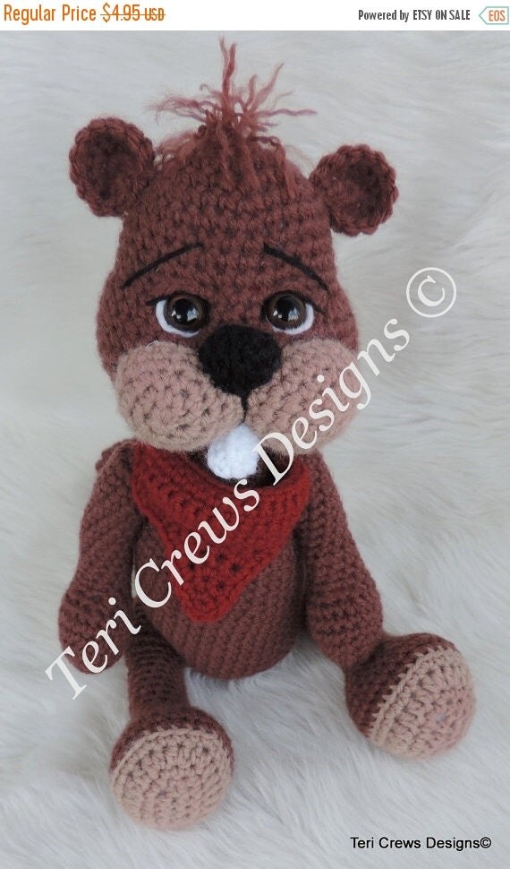 SALE Crochet Pattern Beaver Instant Download PDF by TCrewsDesigns