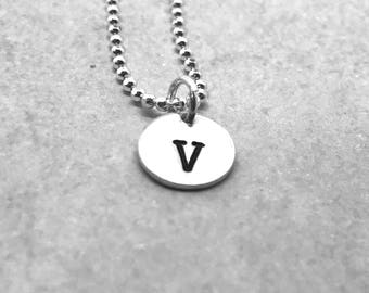 Letter v necklace | Etsy
