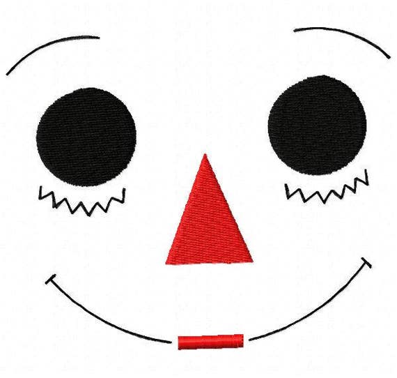 Rag Doll Face Machine Embroidery Design Instant Download Rag Doll Face Machine Embroidery Design Instant Download