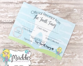 Tooth fairy receipt | Etsy
