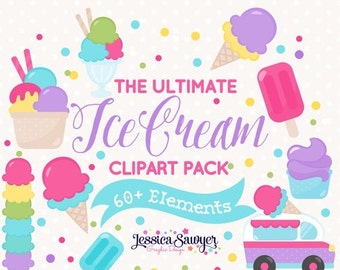 Ice cream clip art | Etsy