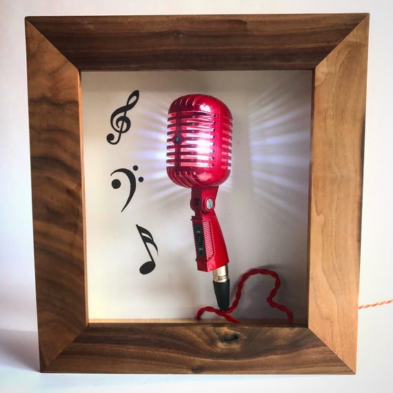 Items similar to Hanging Vintage Style Mic Shadow Box on Etsy