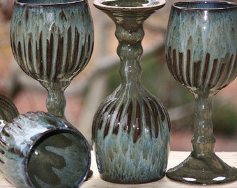 Pottery goblet | Etsy
