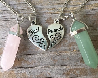 Best FRIENDS Forever Keychains Trio/ 3 Split Heart BFF Key