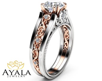 Ayala Jewelry Unique Engagement Ring Rose Gold by AyalaDiamonds