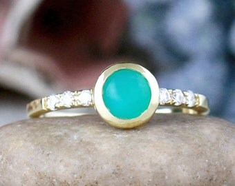Teal gemstone ring | Etsy