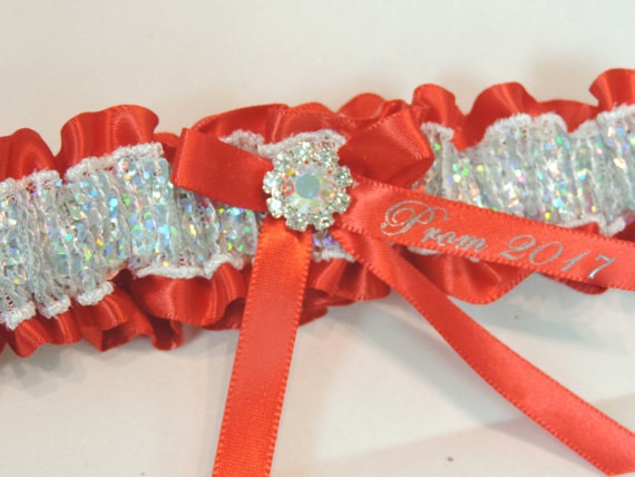 Red Prom Garter Silver Prom Garter Custom Color Prom Garter