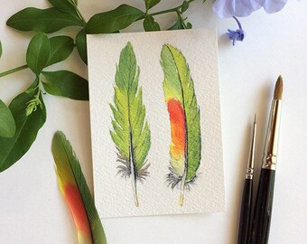 Miniature feathers | Etsy
