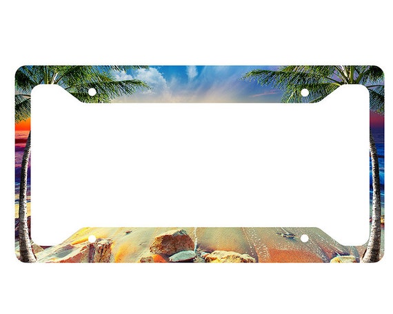 Beach Scene License Plate Frame