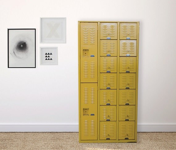 Sunshine Yellow Locker Wardrobe Vintage Storage Organizer