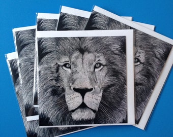 Unique lion card related items | Etsy