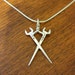 Crossed Spud Wrench Pendant in Sterling silvergold add