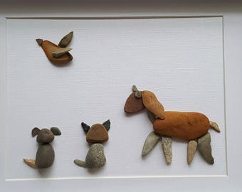 Pebble art animals | Etsy