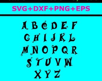 Curly font svg | Etsy