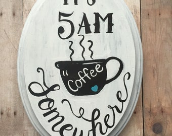 Wooden coffee sign | Etsy