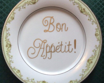 Bon appetit plate | Etsy