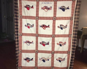 Airplane Quilt Pattern for baby boy Cleared for Take Off in