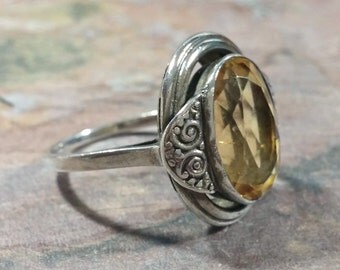 Large citrine ring | Etsy