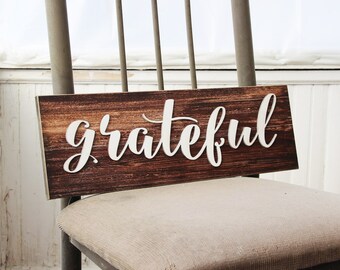 Grateful sign | Etsy