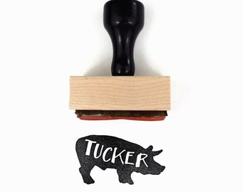 Pig rubber stamp | Etsy