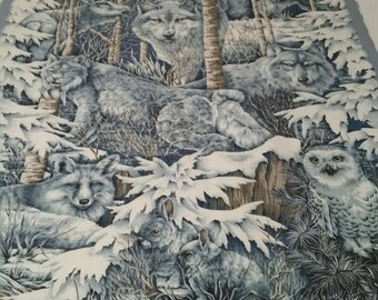 Wolf fabric panel | Etsy