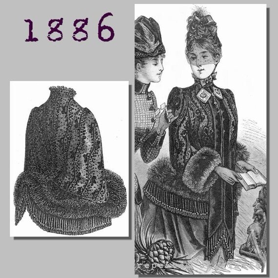 Damask Mantle for a Bustle Dress -Victorian Reproduction PDF Pattern ...