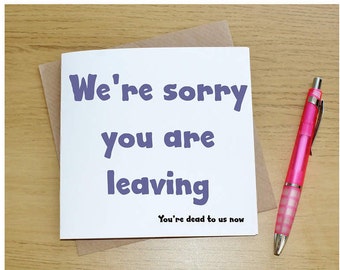 Funny leaving card | Etsy