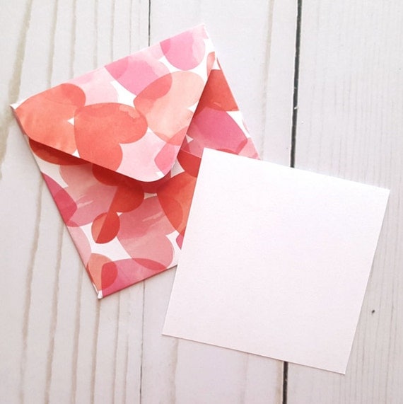 Heart Mini Envelopes Valentine Cards Love Notes Blank