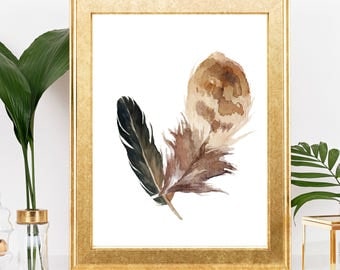 Feather art print | Etsy