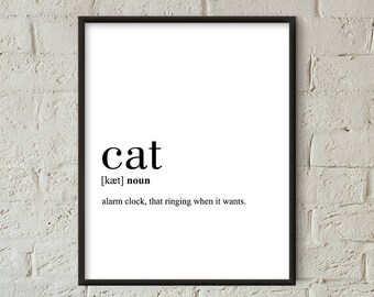 Cat typography | Etsy