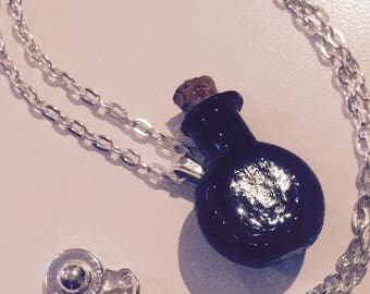 Round Crystal Clear Glass Potion Bottle with Cork Perfect