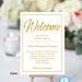 Gold Wedding Welcome Note Template Welcome Note Wedding