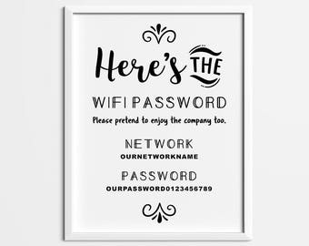Wifi password | Etsy