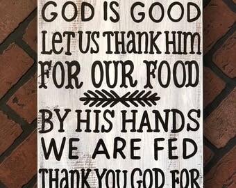 God is great God is good. Daily Bread. Dinner Prayer.