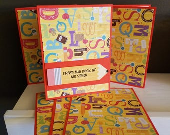 Teacher Note Cards Set of Personalized Note Cards