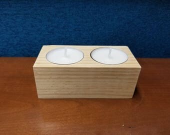 Wood tealight holder | Etsy