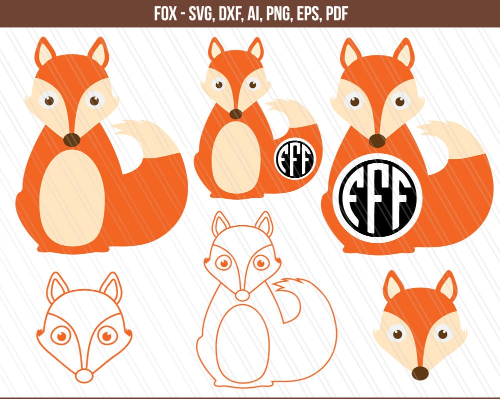 Fox svg Fox face svg Fox monogram svg kids shirt svg