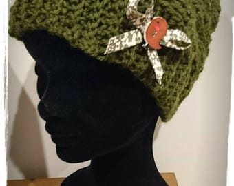 Spawn Black White and Green Crochet Beanie