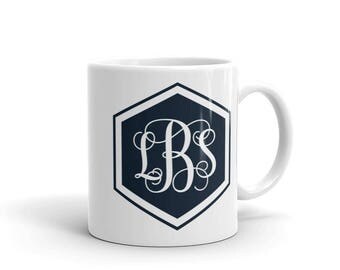 Monogram coffee mug | Etsy