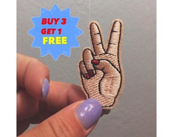 Peace sign patch | Etsy
