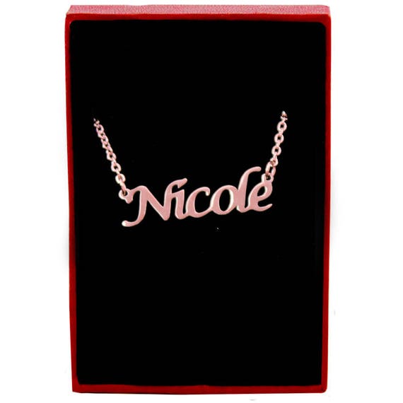 NICOLE Rose Gold Name Necklace Personalized Jewellery