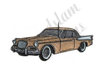 Classic Muscle Car Machine Embroidery Design