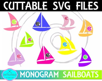 Sailboat monogram | Etsy