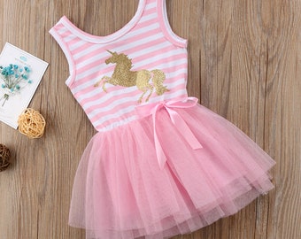 Girls unicorn dress | Etsy
