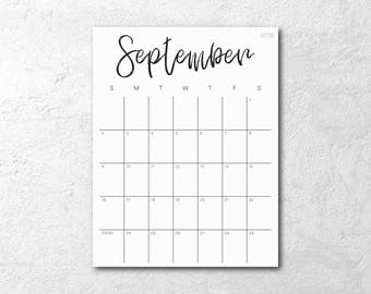 Monthly Calendar Printable Minimalist Planner Modern