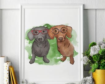 Peinture de teckel | Etsy