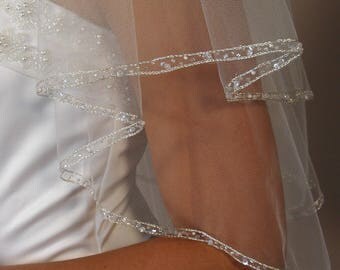 Hand beaded veil | Etsy