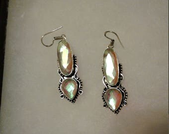 Hammered Bronze Elf Wire Ear Hooks 16 Gauged Aurora Borealis