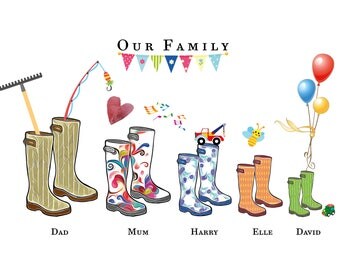 Family wellies | Etsy