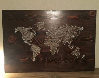 String art world map | Etsy